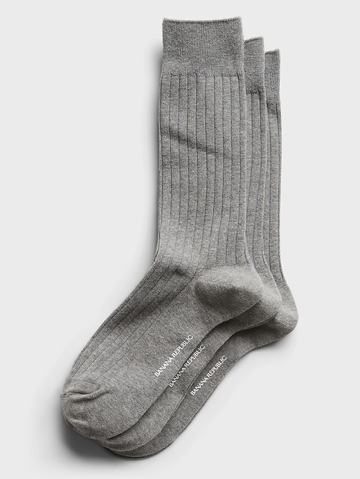 Banana Republic - Heather Gray Ribbed Sock 3-Pack