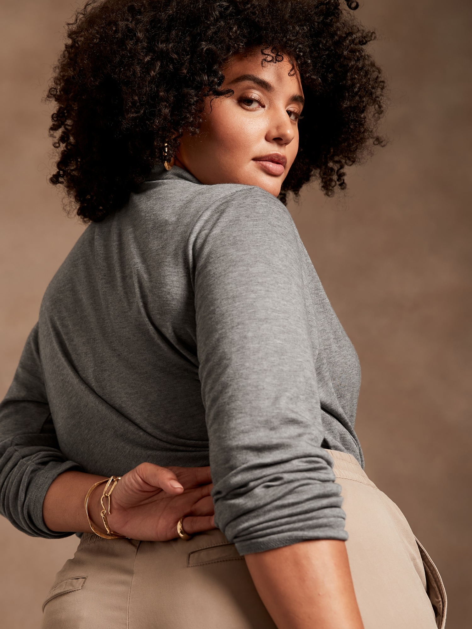 TENCEL™-Wool Wrap Top | Banana Republic