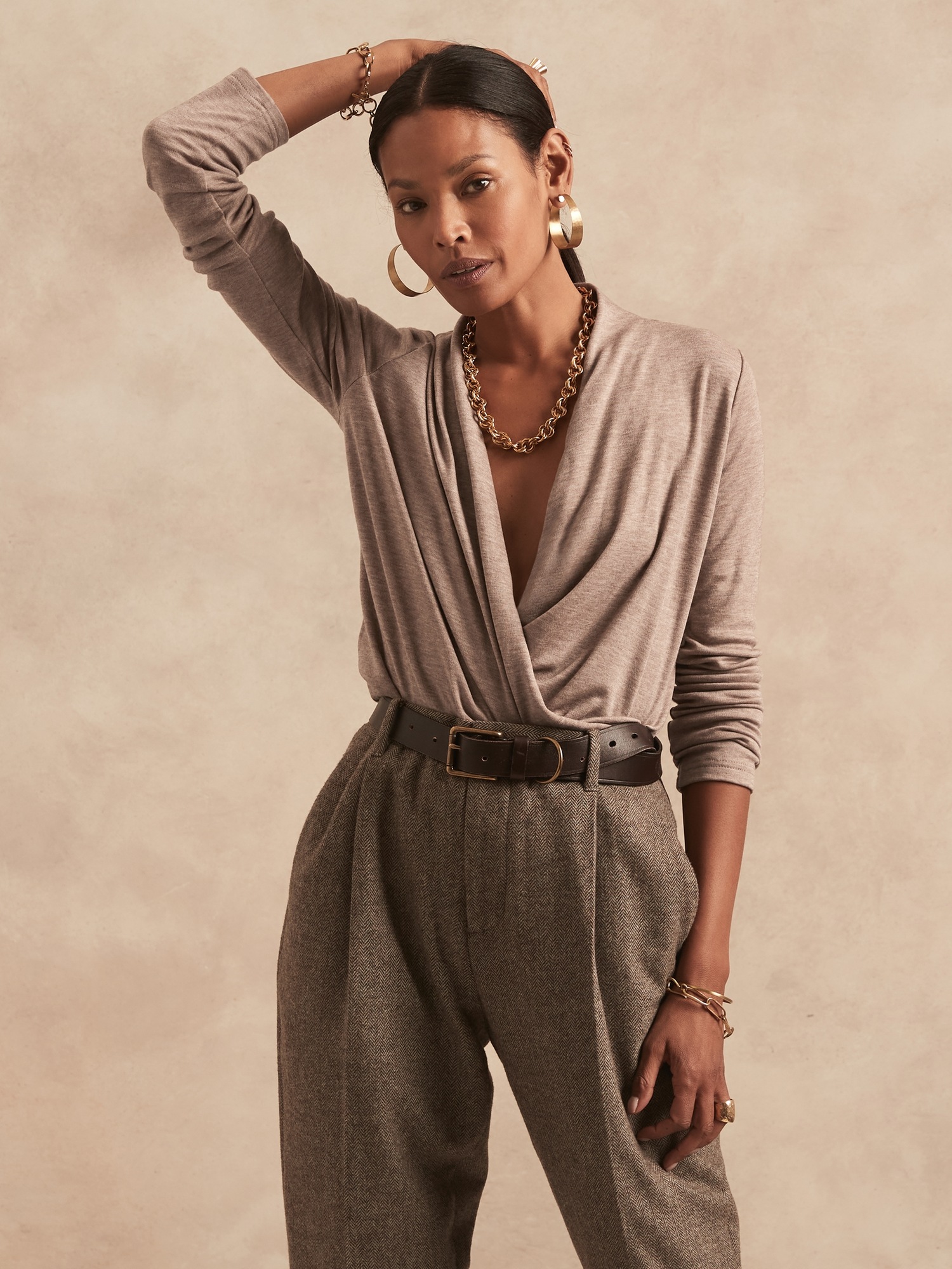TENCEL™-Wool Wrap Top | Banana Republic