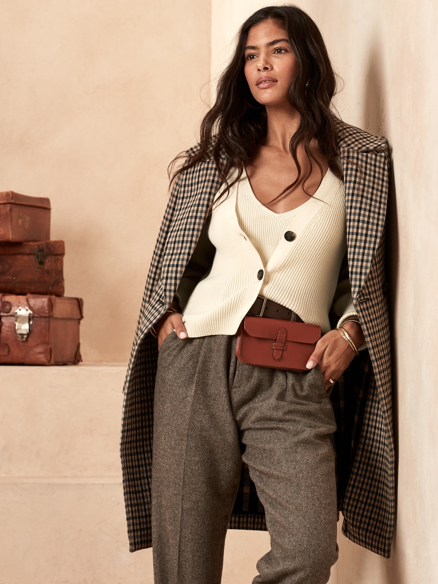 Fitted Ribbed Cardigan Sweater | Banana Republic