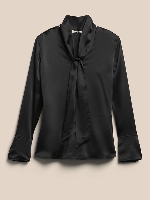 Silk Blouse with Removable Tie | Banana Republic