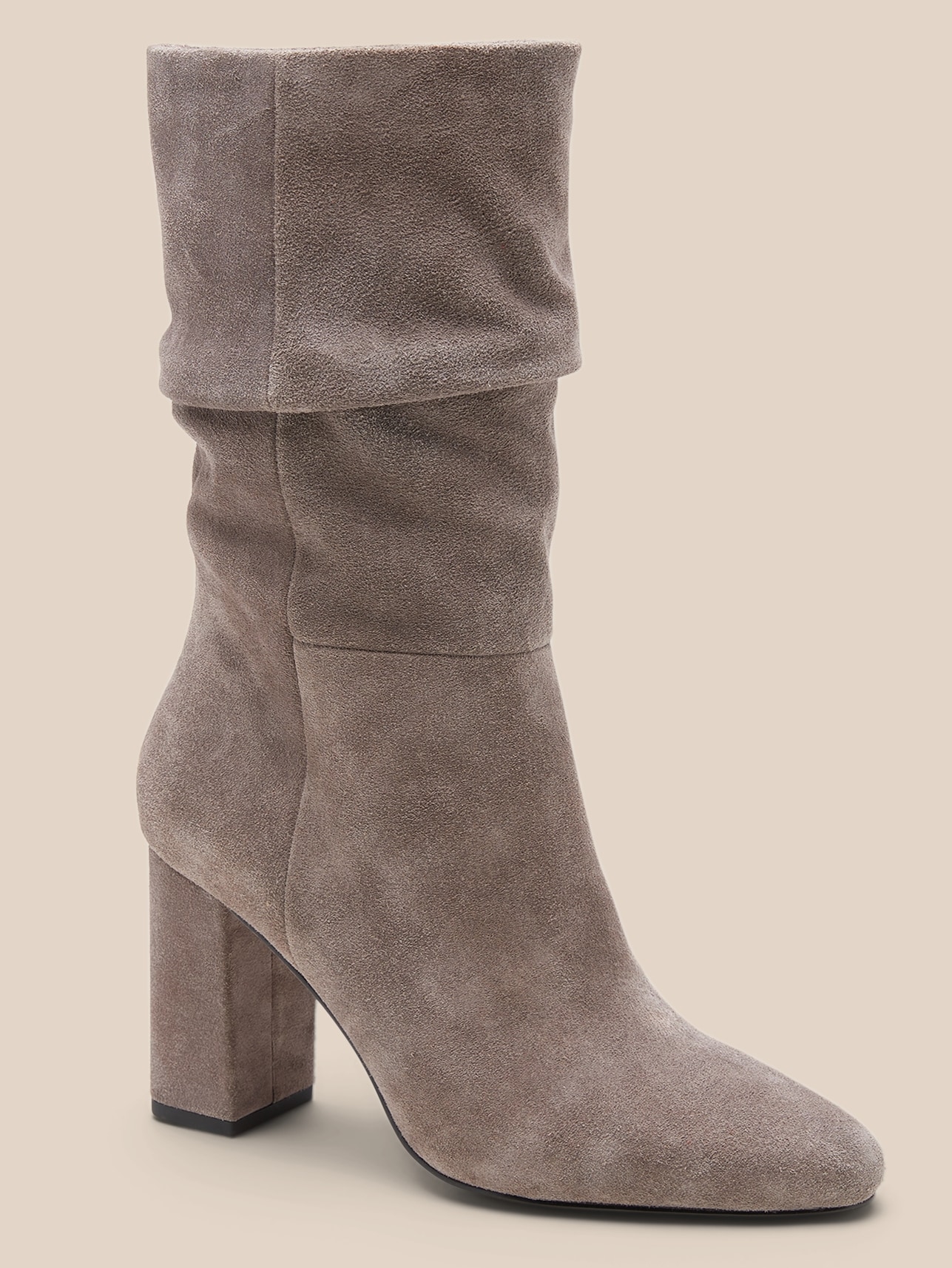 Midshaft Suede Slouchy Boot | Banana Republic