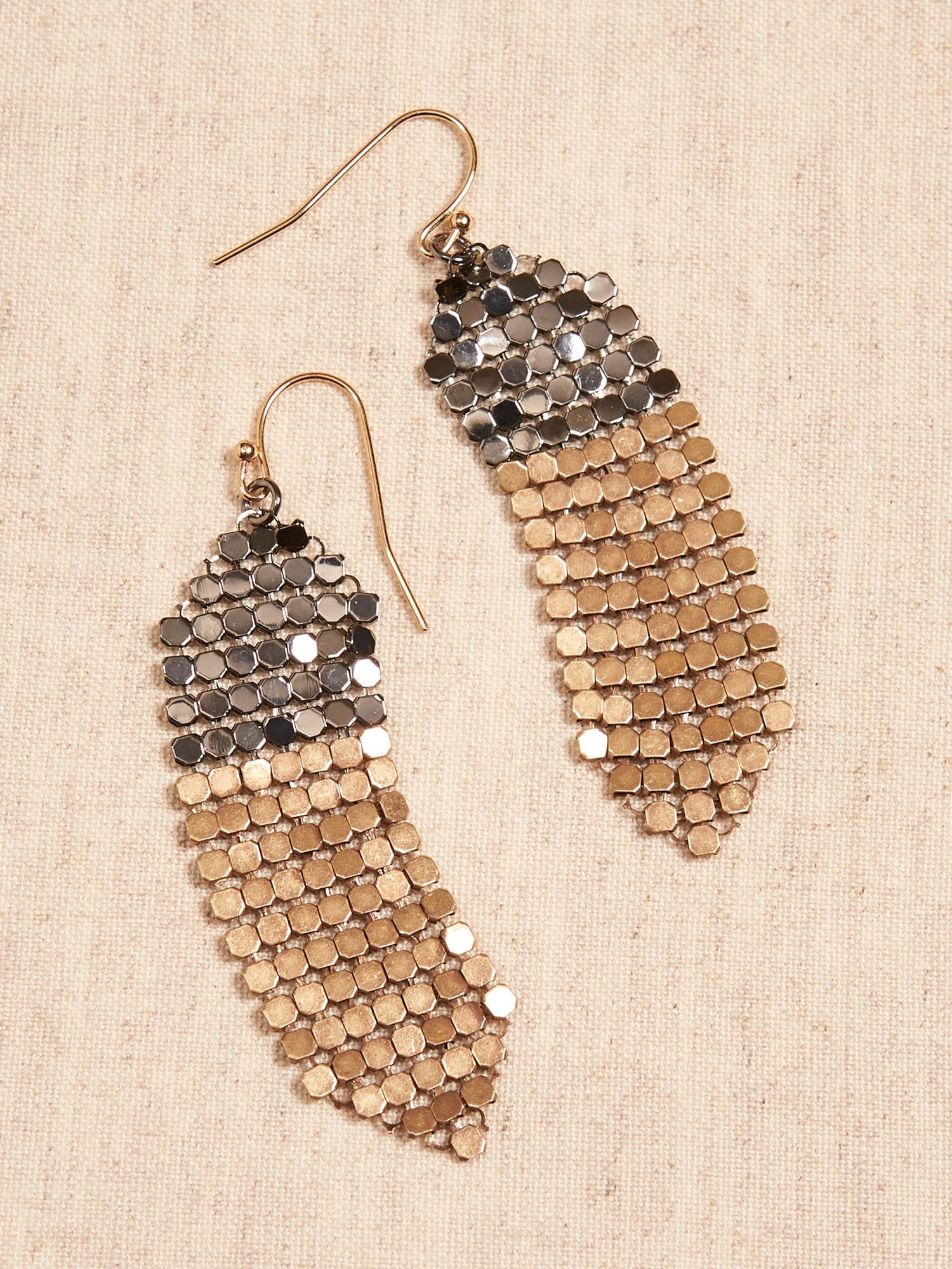 Two-Tone Mesh Earrings | Banana Republic