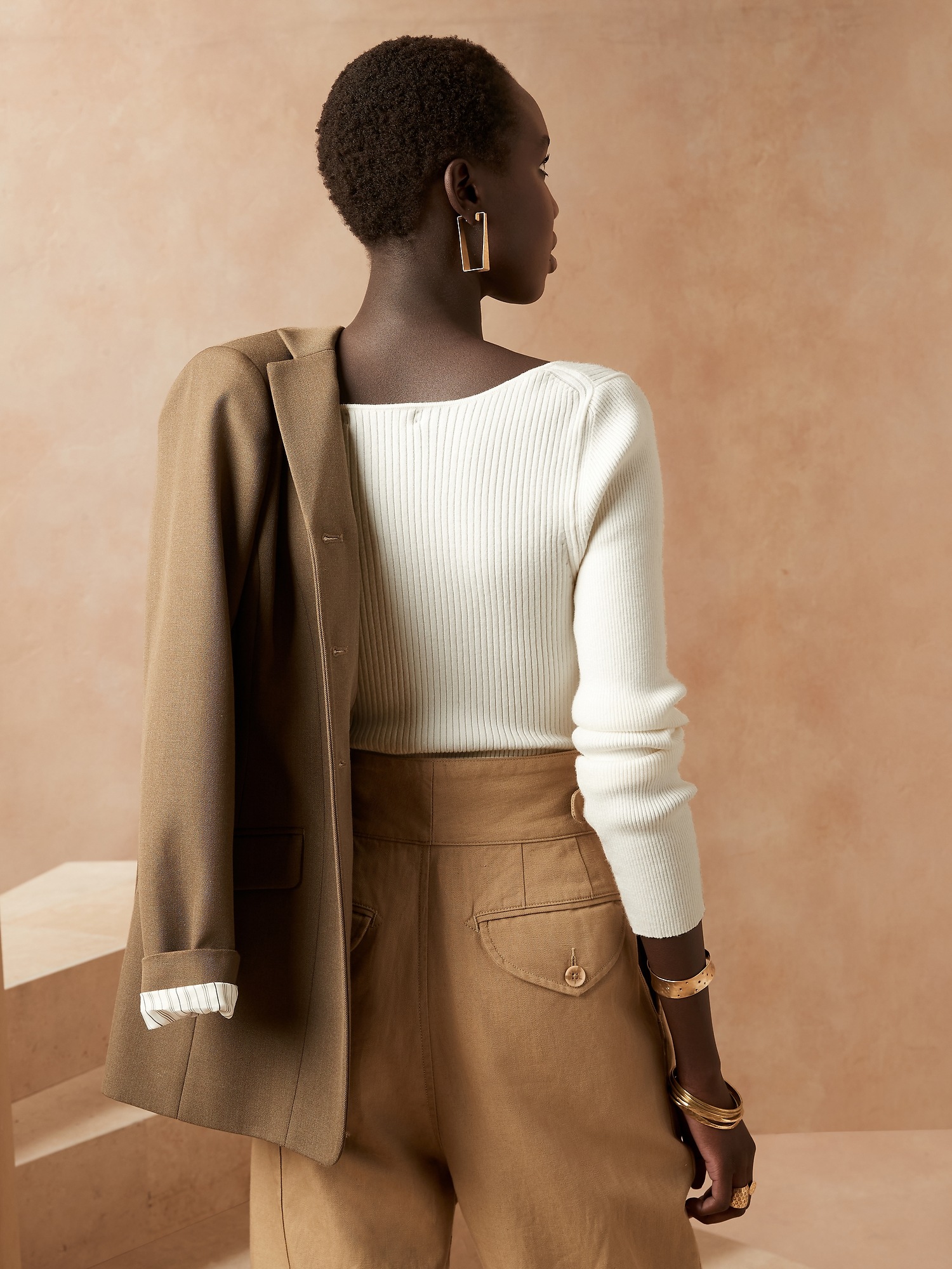 Portrait-Neck Sweater Top | Banana Republic