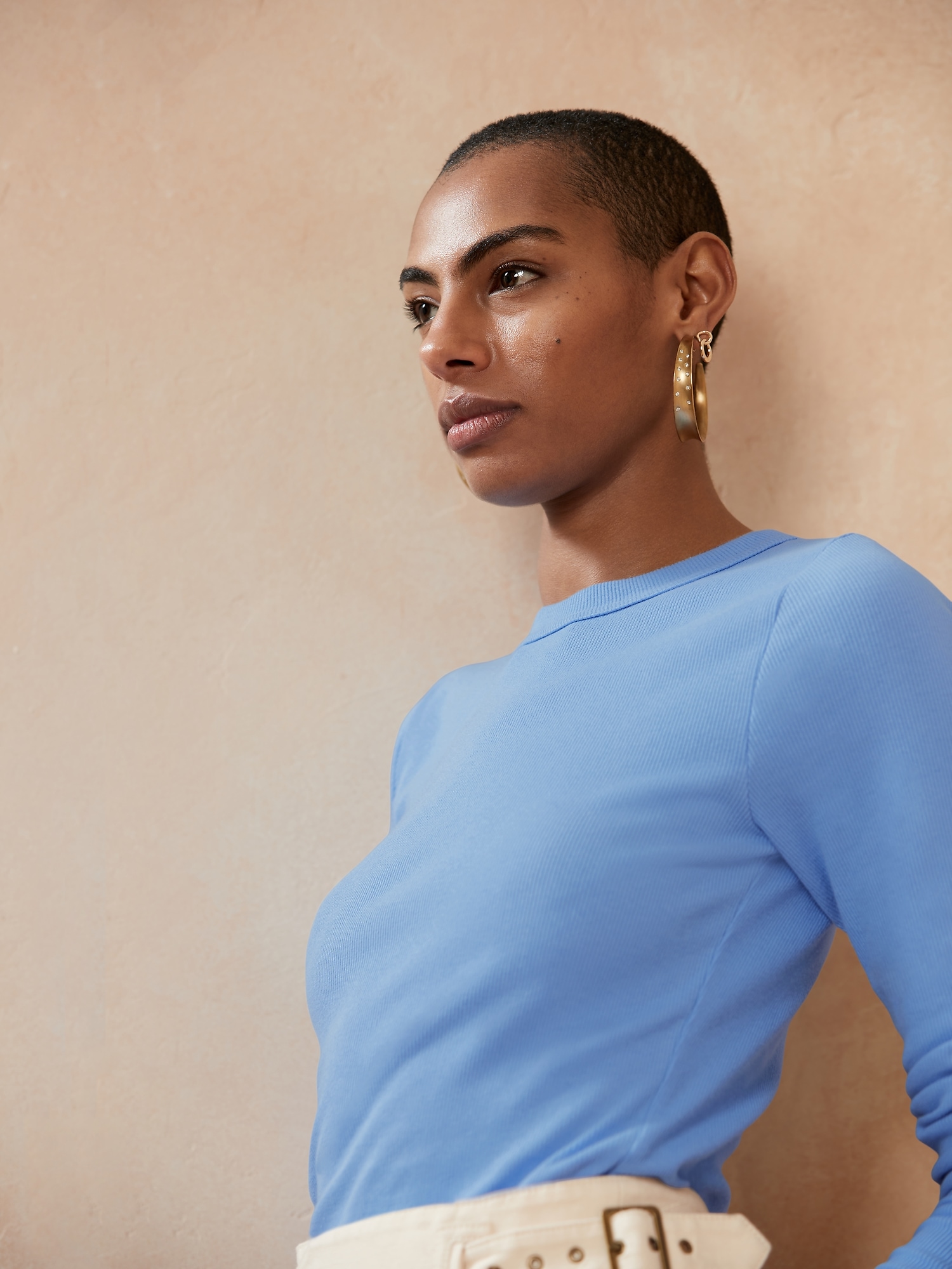 Ribbed Crew-Neck T-Shirt | Banana Republic