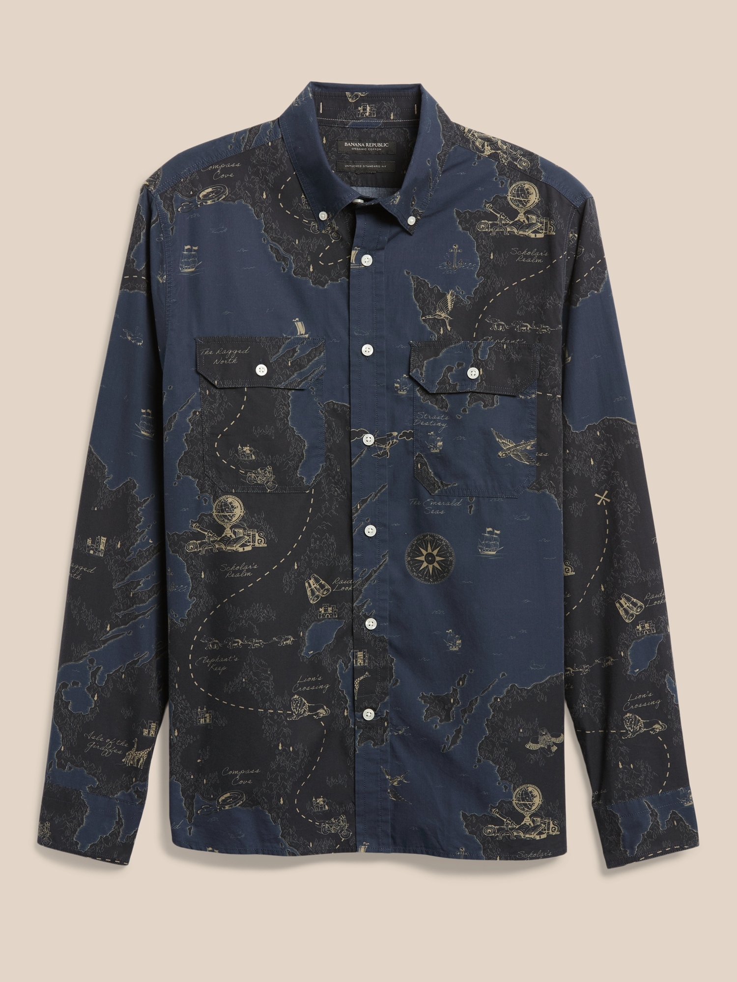 Heritage Map Print Shirt | Banana Republic