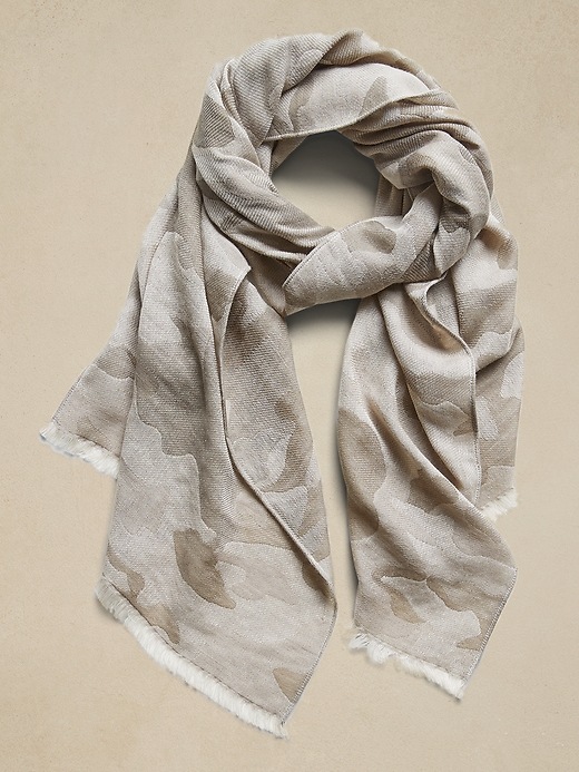 Wool-Cotton Camo Scarf | Banana Republic