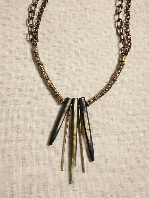 Horn & Brass Quill Necklace | Aureus + Argent | Banana Republic