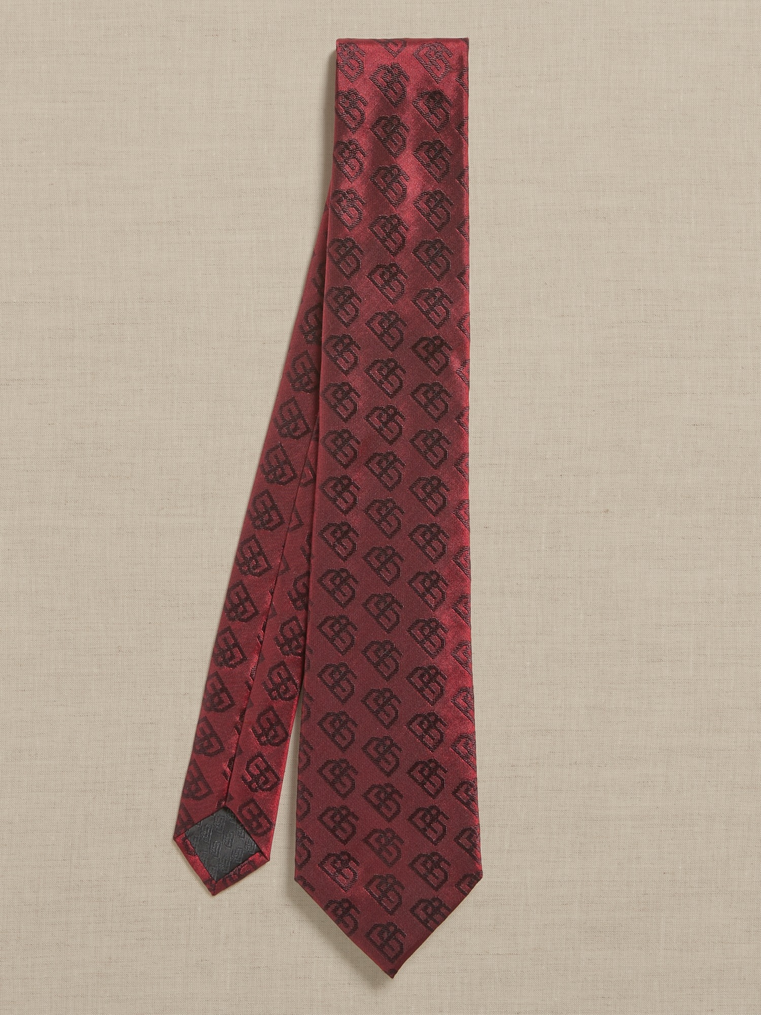Silk Jacquard Monogram Tie | Banana Republic