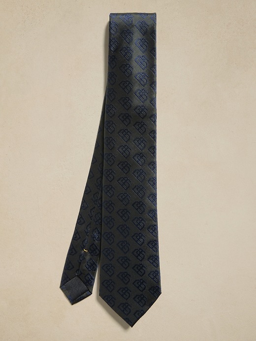 Silk Jacquard Monogram Tie | Banana Republic