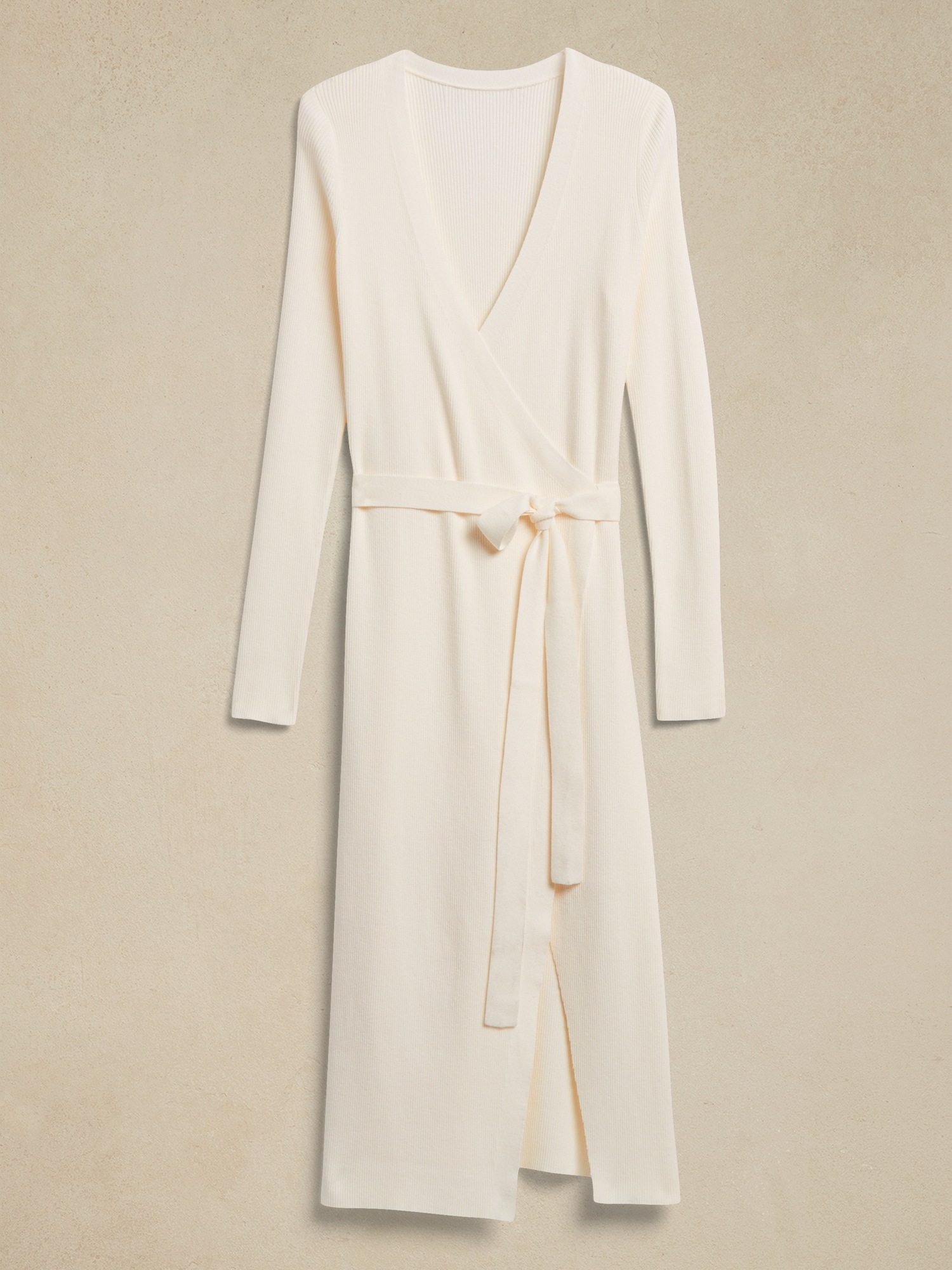 Netta Ribbed Wrap Dress | Banana Republic