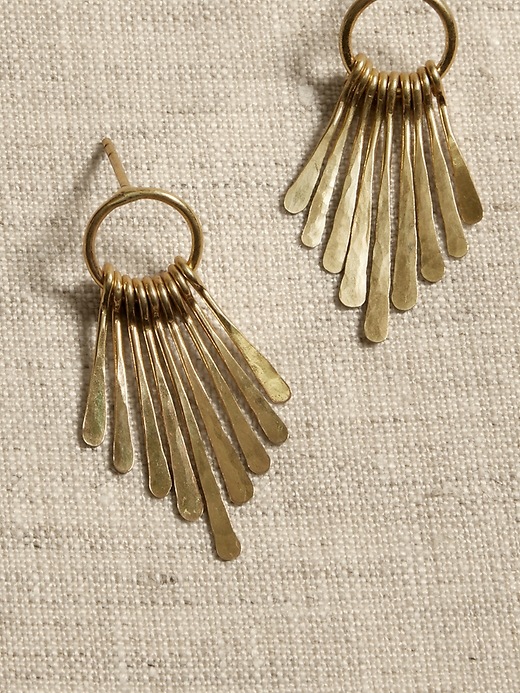 Brass Feather Post Earrings | Aureus + Argent | Banana Republic