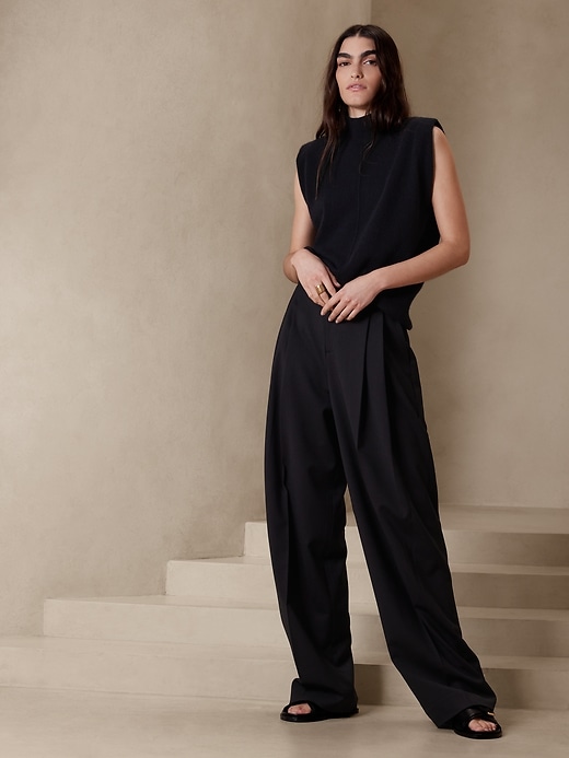 Banana Republic - Franca Cashmere Padded-Shoulder Top