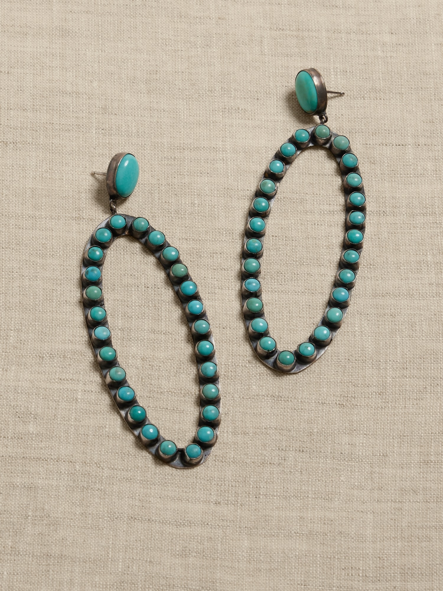 Turquoise Oval Drop Earrings | Turquoise Collection | Banana Republic