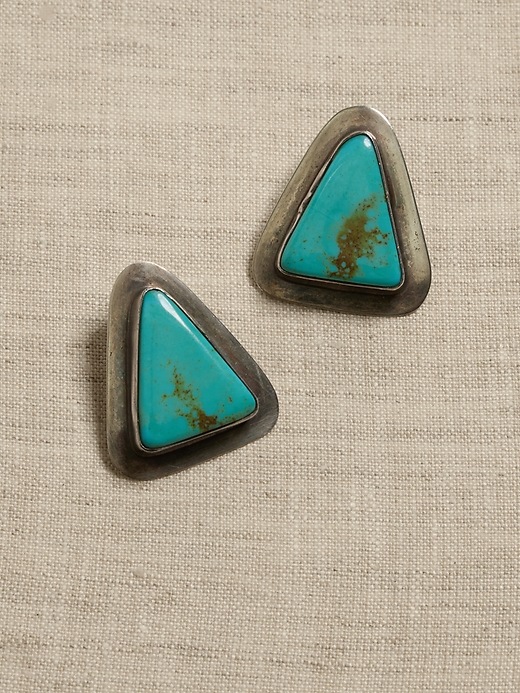 Triangle Turquoise Stud Earrings | Turquoise Collection | Banana Republic