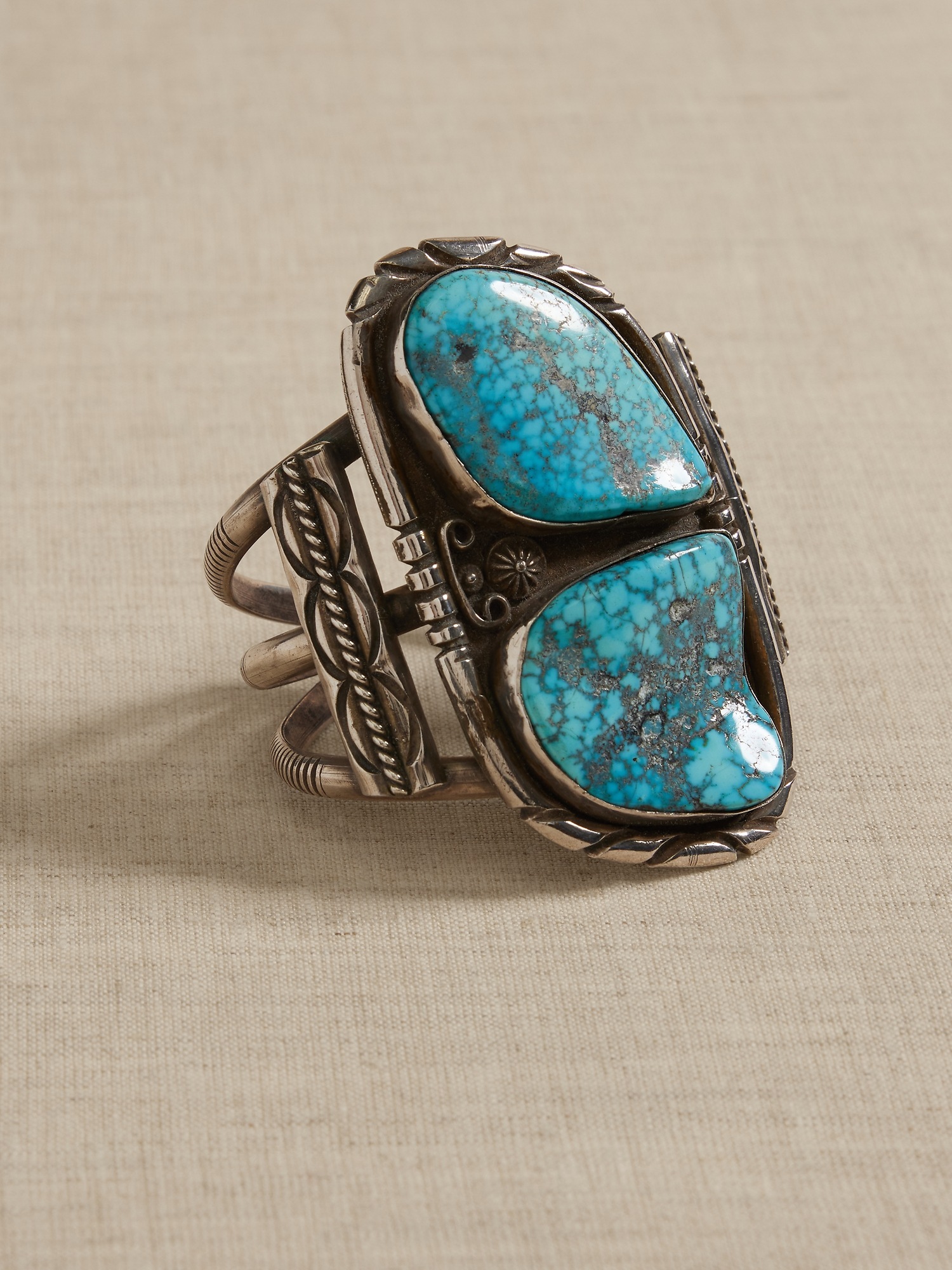 Turquoise Two Stone Statement Cuff | Turquoise Collection | Banana Republic