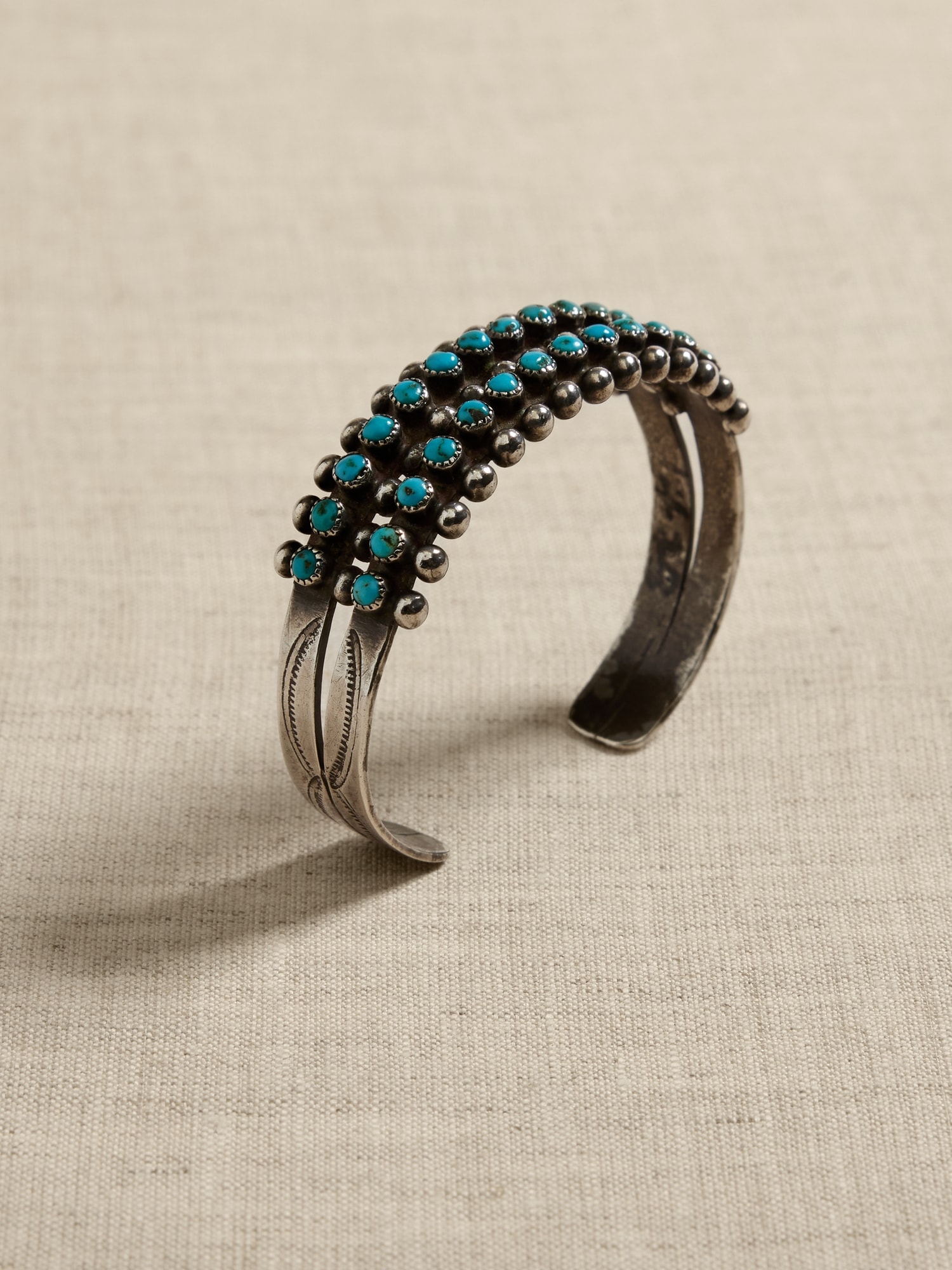 Three Row Multi-Stone Cuff | Turquoise Collection | Banana Republic