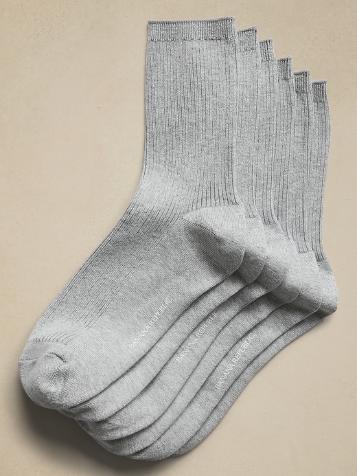 Silk-Cotton Blend Crew Sock 3-Pack | Banana Republic