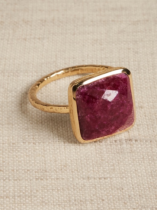 Square Facet Ruby Ring by Aureus + Argent | Banana Republic