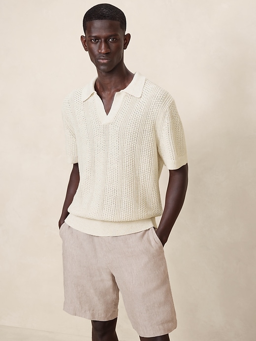 Giorgio Linen-Cotton Sweater Polo | Banana Republic