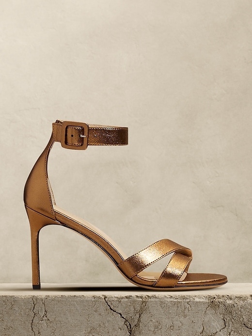 Terrazzo Leather High-Heel Sandal | Banana Republic