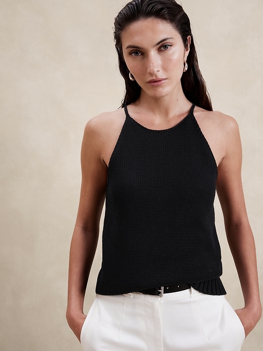 Cotton-Silk Sweater Tank | Banana Republic