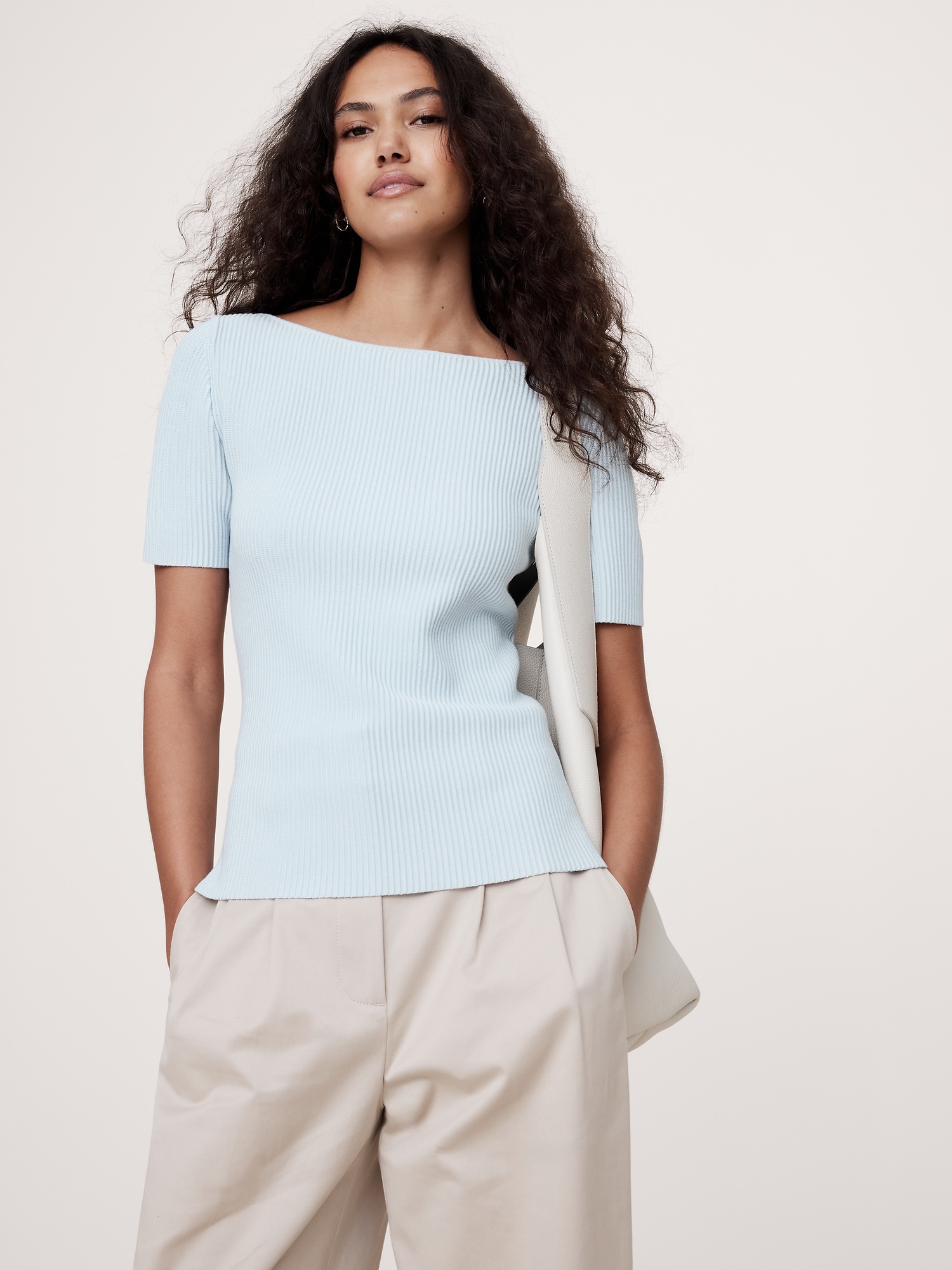 Sculpted Boat-Neck Top | Banana Republic