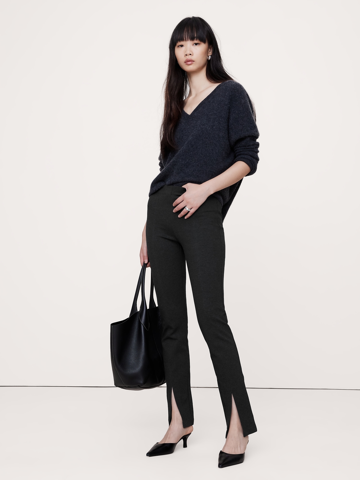 Skinny Everywhere Ponte Split-Hem Pant | Banana Republic