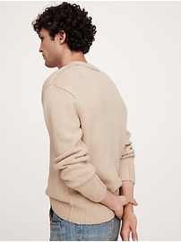 Relaxed Wool-Cotton Crew-Neck Sweater | Banana Republic