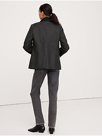 Relaxed Slim Pinstripe Flannel Blazer | Banana Republic