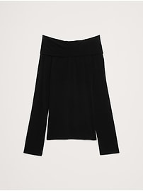 Luxe Wool-Blend Off-Shoulder Top | Banana Republic