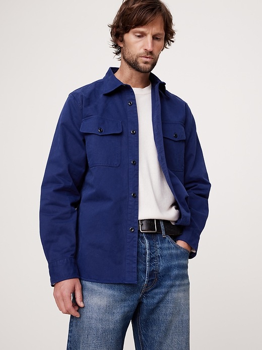 Standard-Fit Cotton Twill Shirt Jacket | Banana Republic