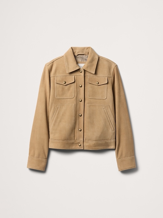 Relaxed Suede Trucker Jacket | Banana Republic