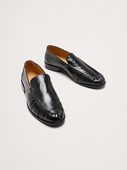 Leather Moc-Toe Loafer | Banana Republic