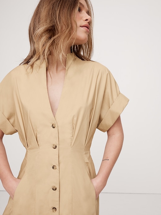 Cotton Poplin Shirt Dress | Banana Republic