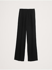 Pull-On Wide-Leg Drapey Twill Pant | Banana Republic