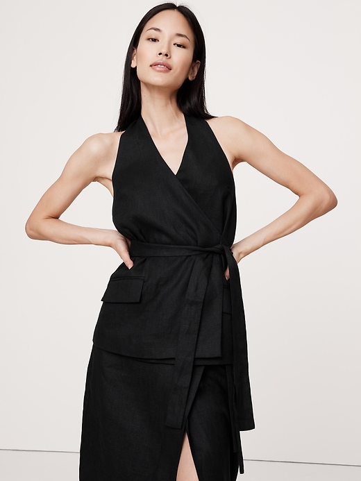 Linen Halter Wrap Tunic | Banana Republic