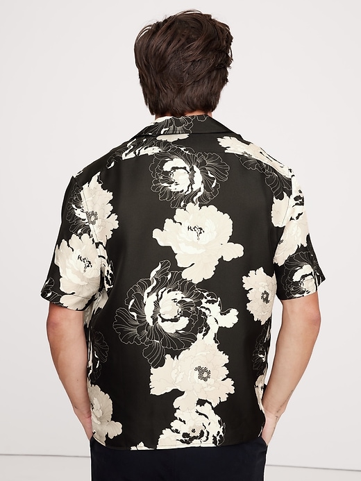 Standard-Fit Silk Resort Shirt | Banana Republic