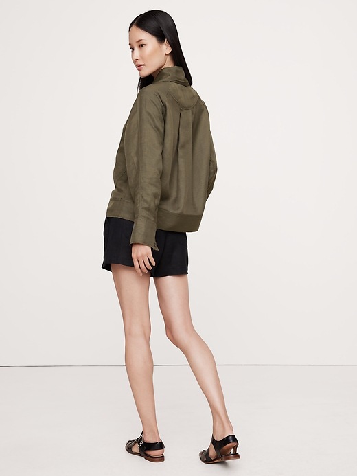 Oversized Viscose-Linen Popover | Banana Republic