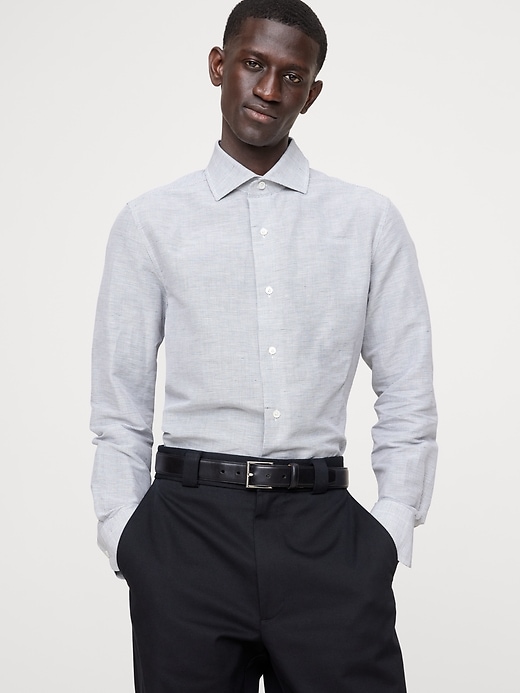 Slim-Fit Linen-Cotton Dress Shirt | Banana Republic
