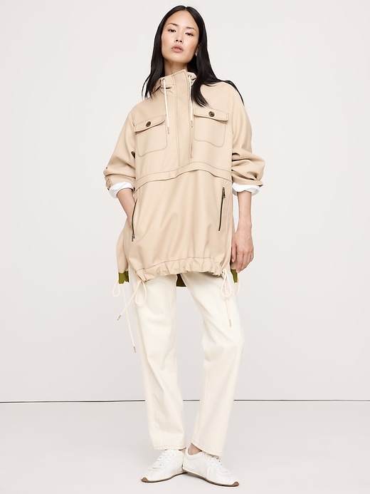 Oversized Italian Wool Utility Popover | Banana Republic