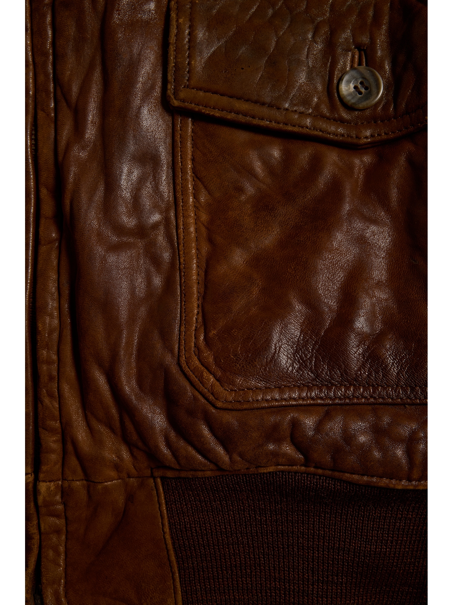 Archive Brown Leather Flight Jacket size 42 | Banana Republic